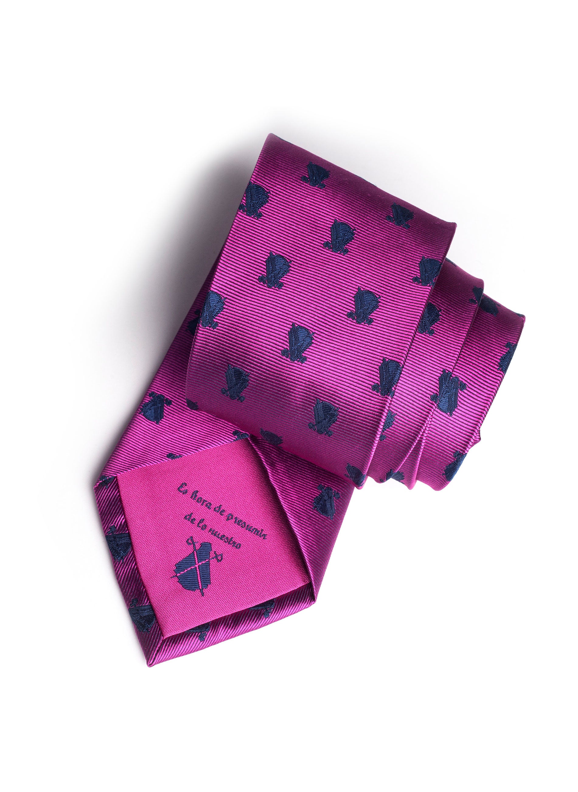 CORBATA ROSA CAPOTE LOGOS AZULES – El Capote